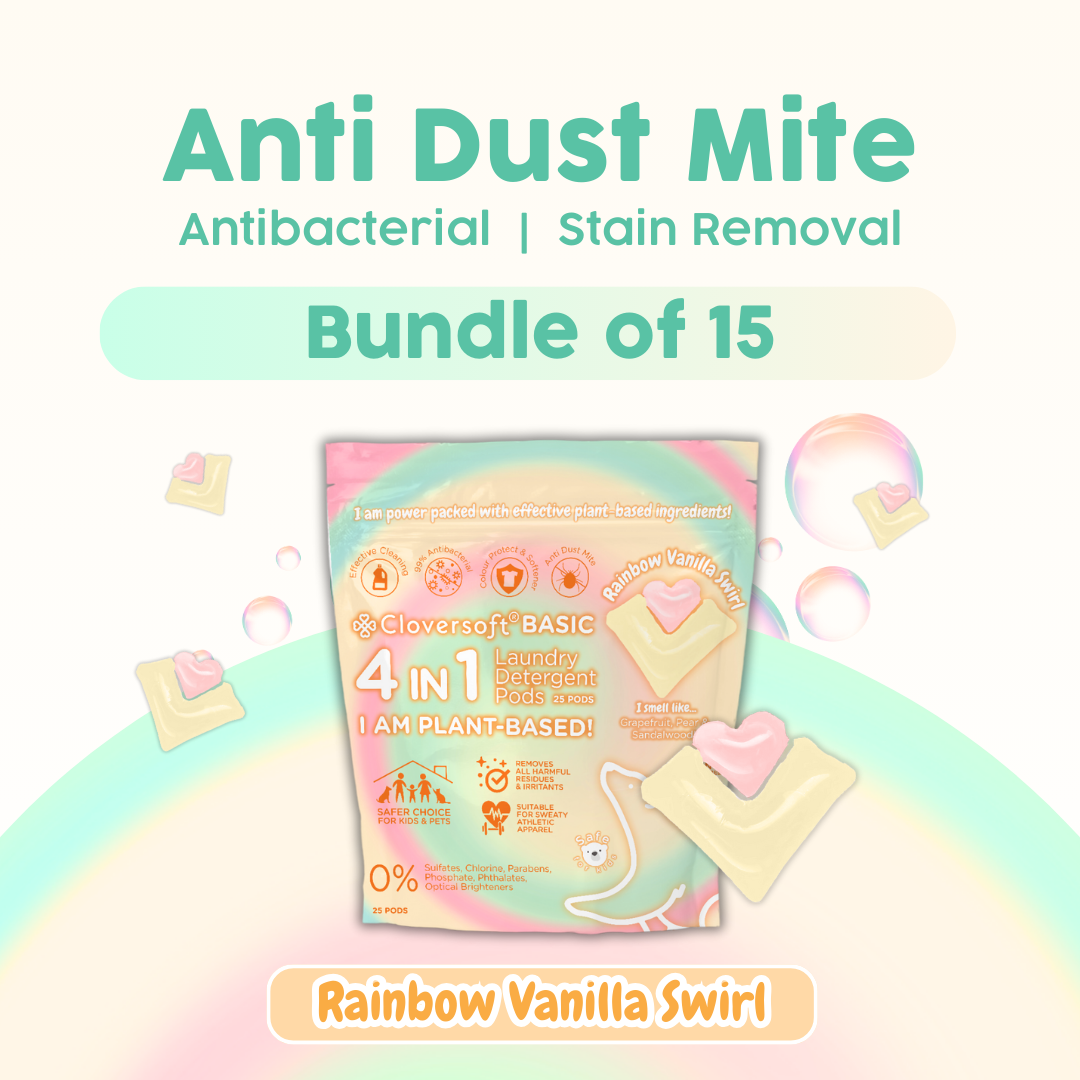 [15 Packs] Cloversoft Plant-Based 4 In 1 Anti Dust Mite Basic Laundry ...