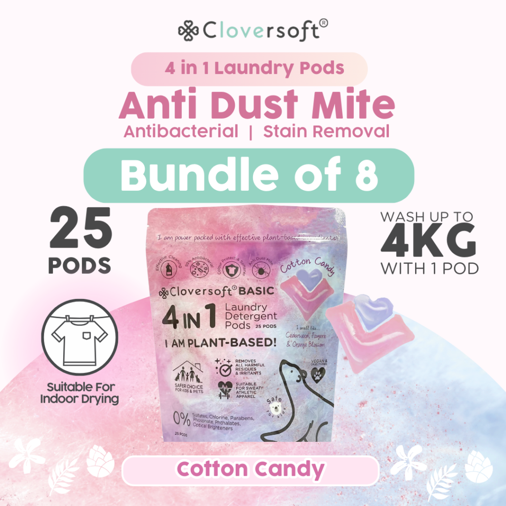Cotton Candy 4-in-1 Laundry Pods - Safe for Kids