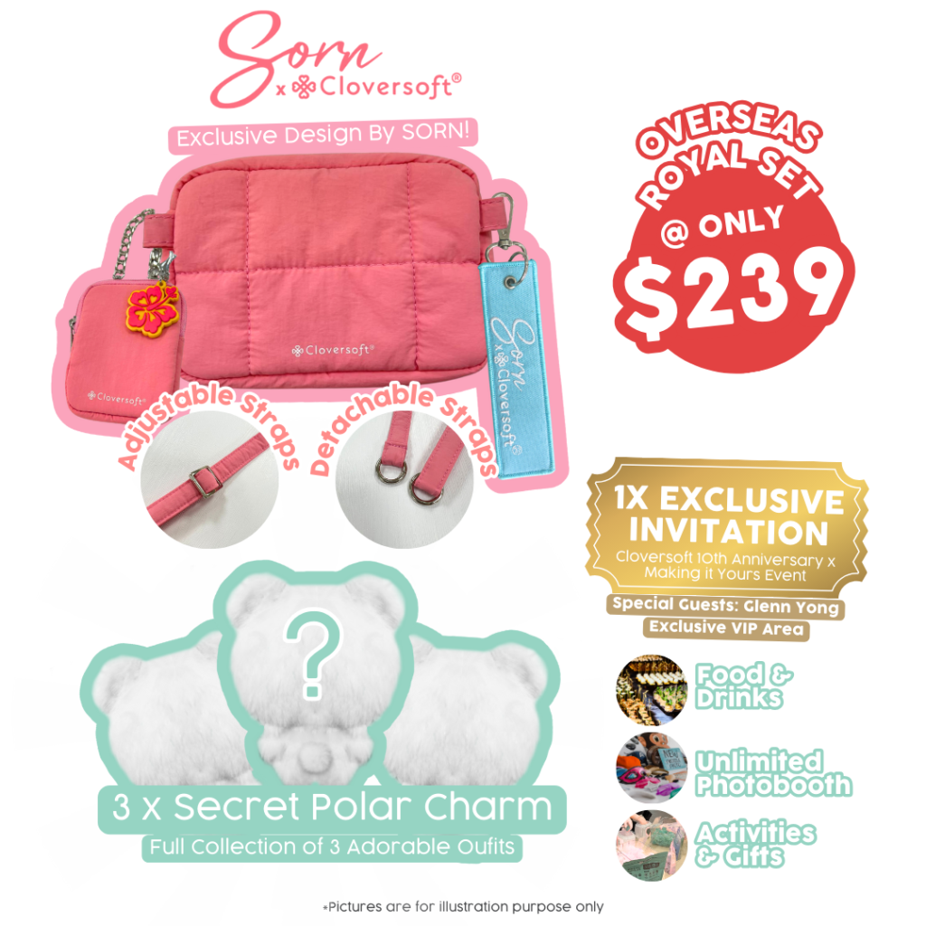 Oversea SORN X Cloversoft Royal Set - Puffer bag and Wet Wipes