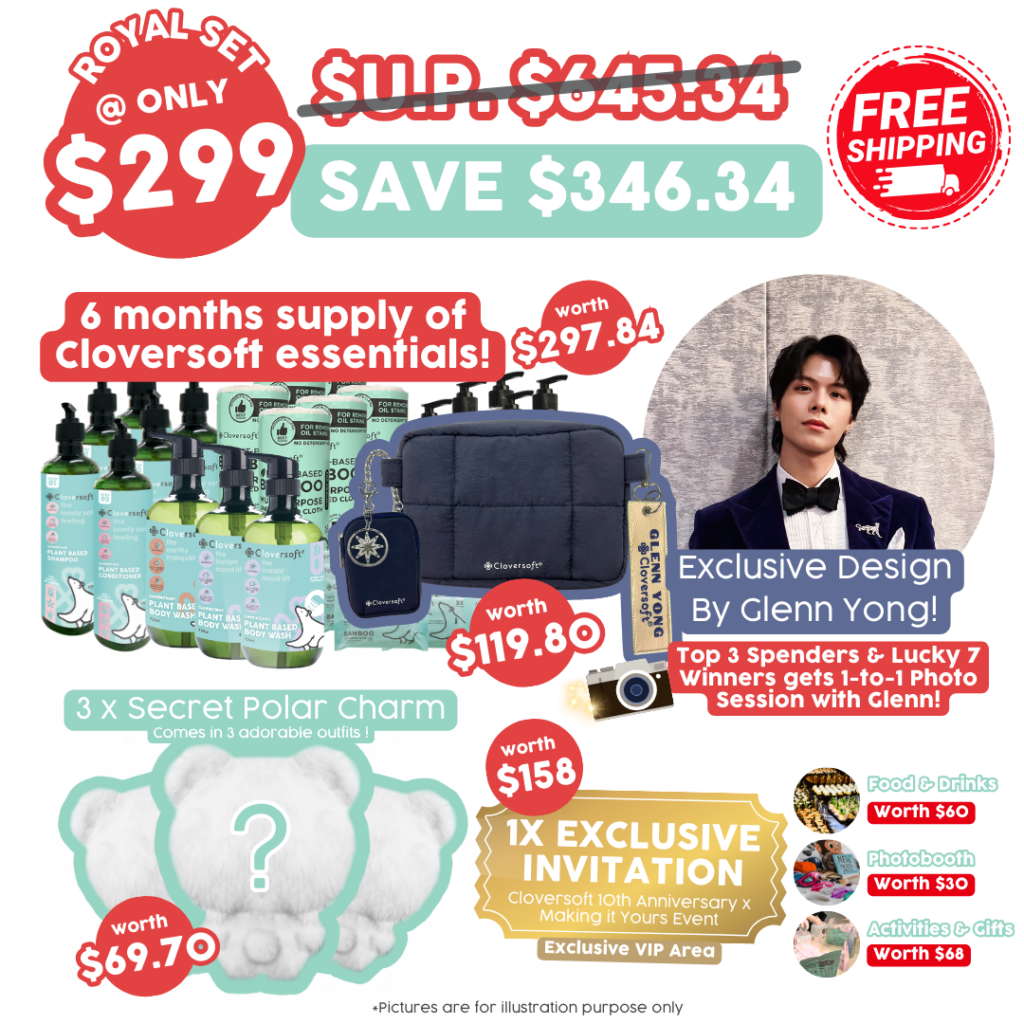 Glenn Yong X Cloversoft Royal Set - Puffer Bag & Wet Wipes