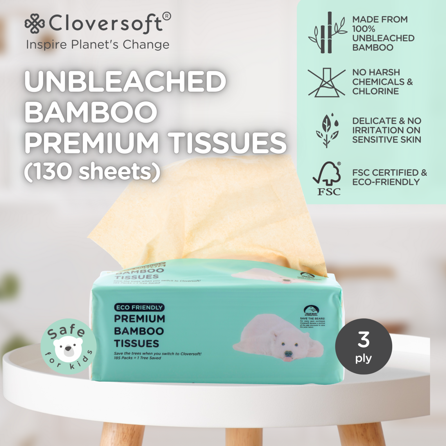 [4 Bundles/16 Packs] Cloversoft Plant-Based Unbleached Bamboo Compact ...